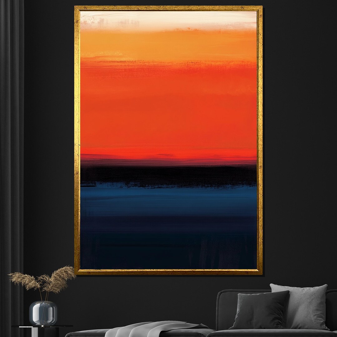 Mark Rothko Canvas Painting - Sunset Red and Blue Abstract Art, Modern ...