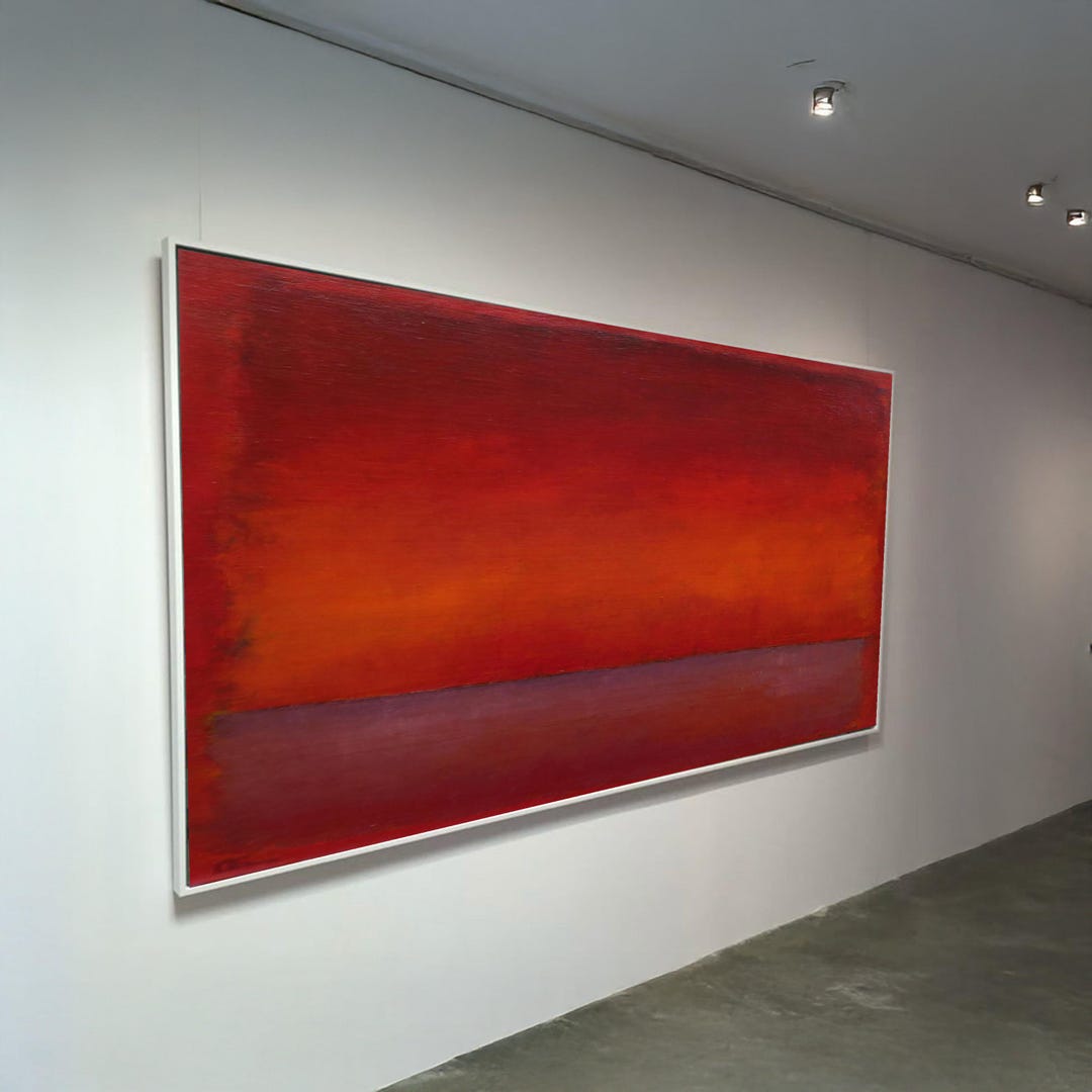 Abstract Red Sunset Canvas Wall Art, Mark Rothko Style, Modern ...
