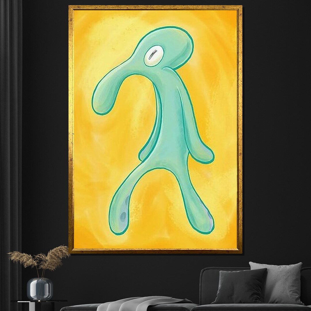 Aesthetic Bold and Brash Canvas Print Squidward , Funny Wall Art for ...
