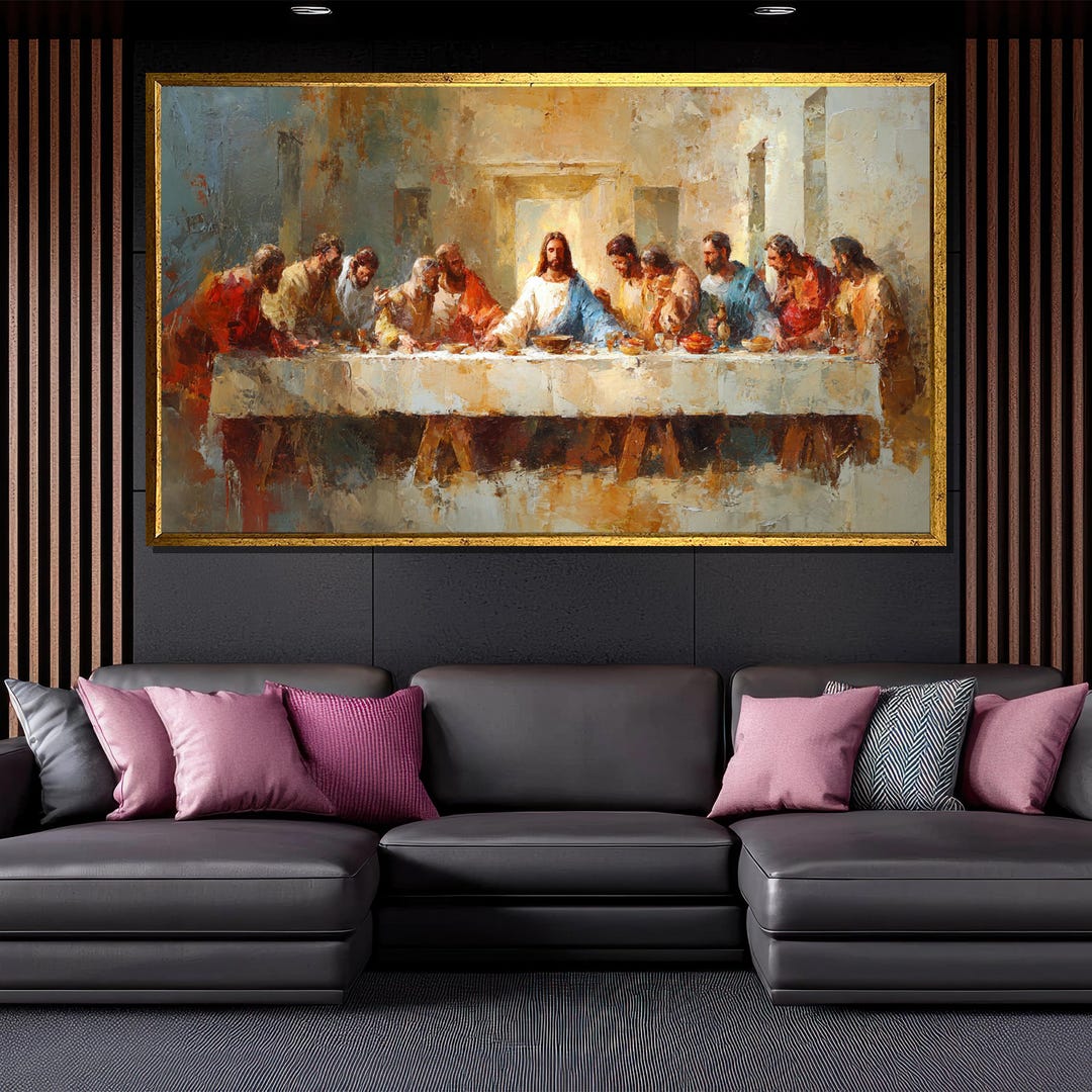 The Last Supper Canvas Painting, Christian Religious Wall Art, Sacred ...