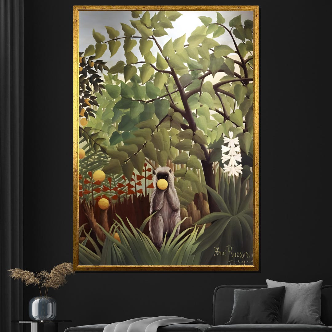 Henri Rousseau the Monkeys Canvas Painting, Jungle Scene, Exotic ...