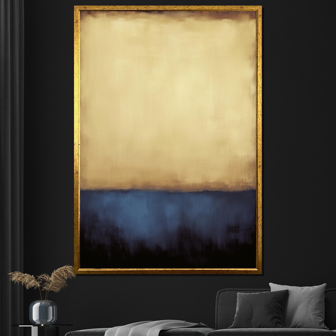 Mark Rothko Canvas Painting - Beige and Blue Abstract Art, Modern Wall ...