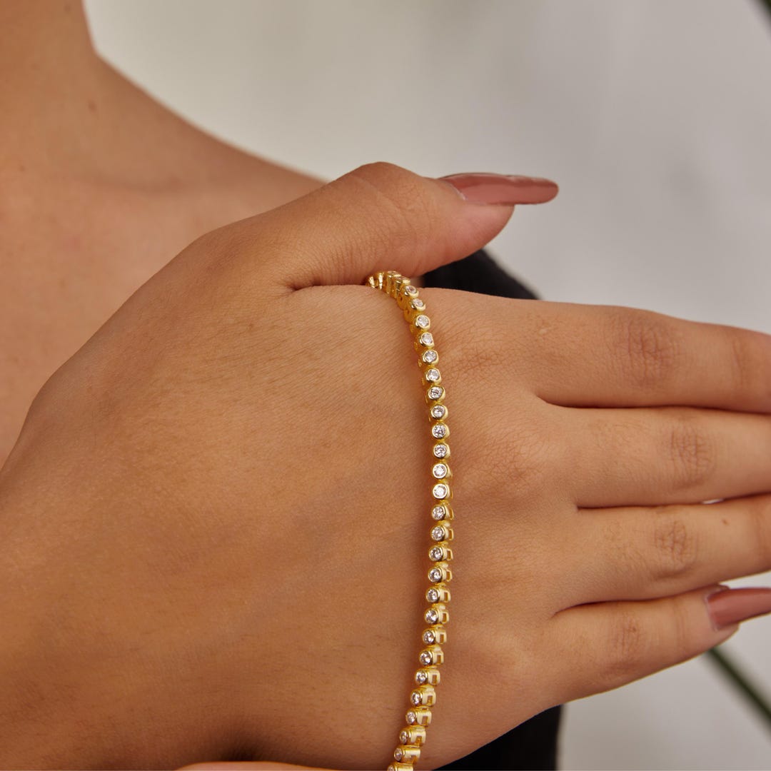 14K Gold Stone Beads Bracelet, Handmade Gemstone Beaded Jewelry ...