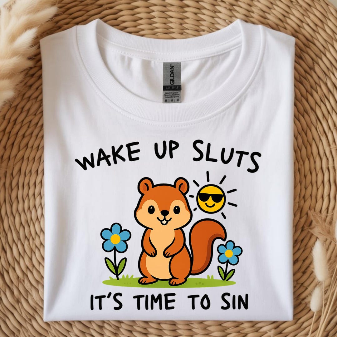 Wake up Squirrel Graphic Tee, Rude Meme Shirt, Gen-z Humor - Etsy
