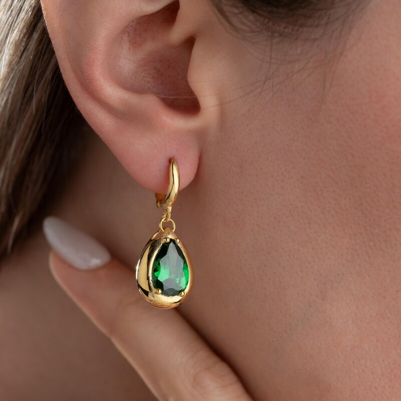 Emerald Drop Earring - Etsy