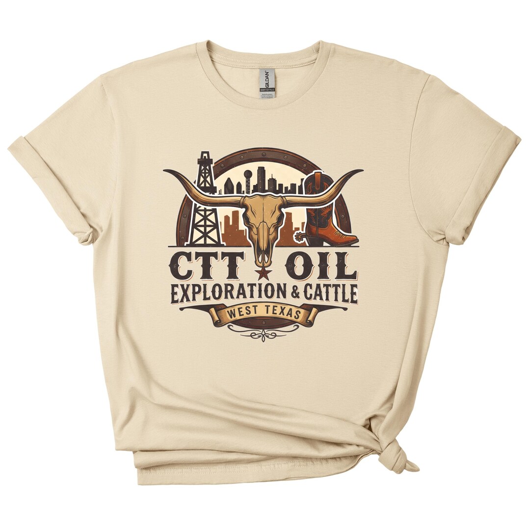 Gildan CTT Oil Exploration & Cattle Design T-shirt | Oilfield Ranch ...