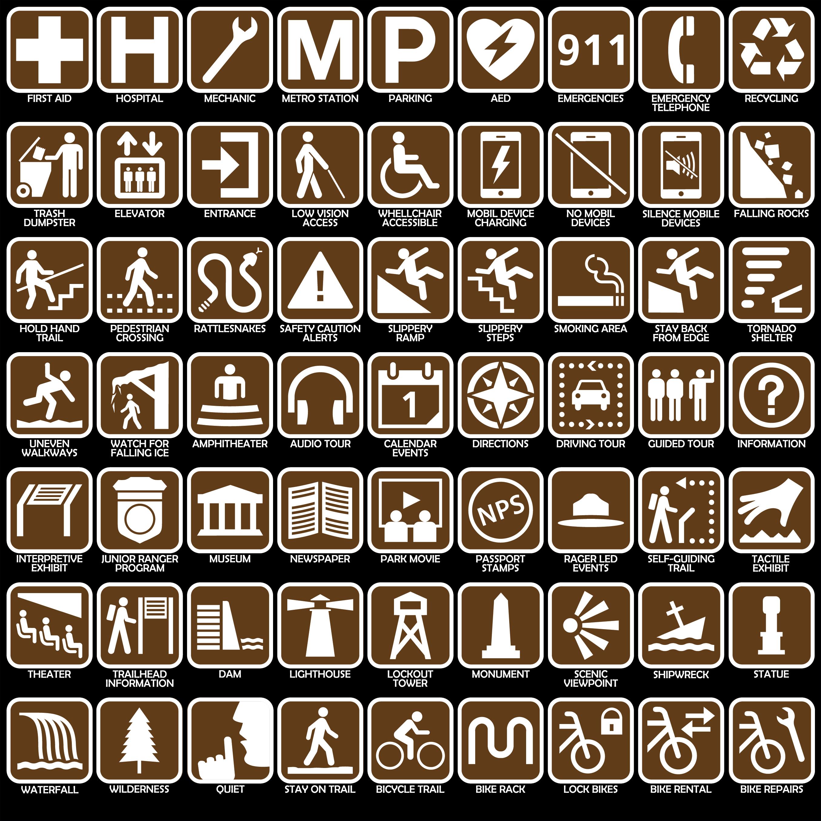 Wooden National Parks & Recreation Signs Rustic Icons for Campers ...