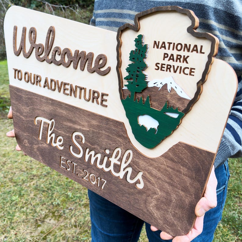 National Park Welcome Sign 3D, Personalized National Park Sign, NPS ...