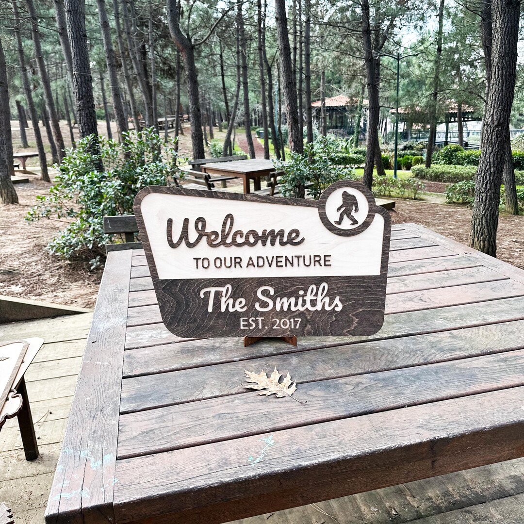 Custom USA National Parks Sign, Wooden Camping Sign, Personalized Cabin ...