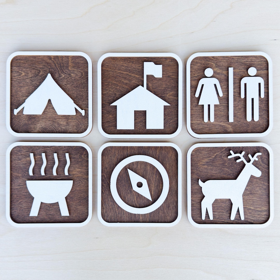 Wooden National Parks & Recreation Signs - Rustic Icons for Campers ...