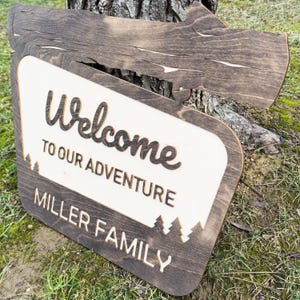 Personalized Wooden Camping Signs, National Park Welcome Sign, Cabin ...