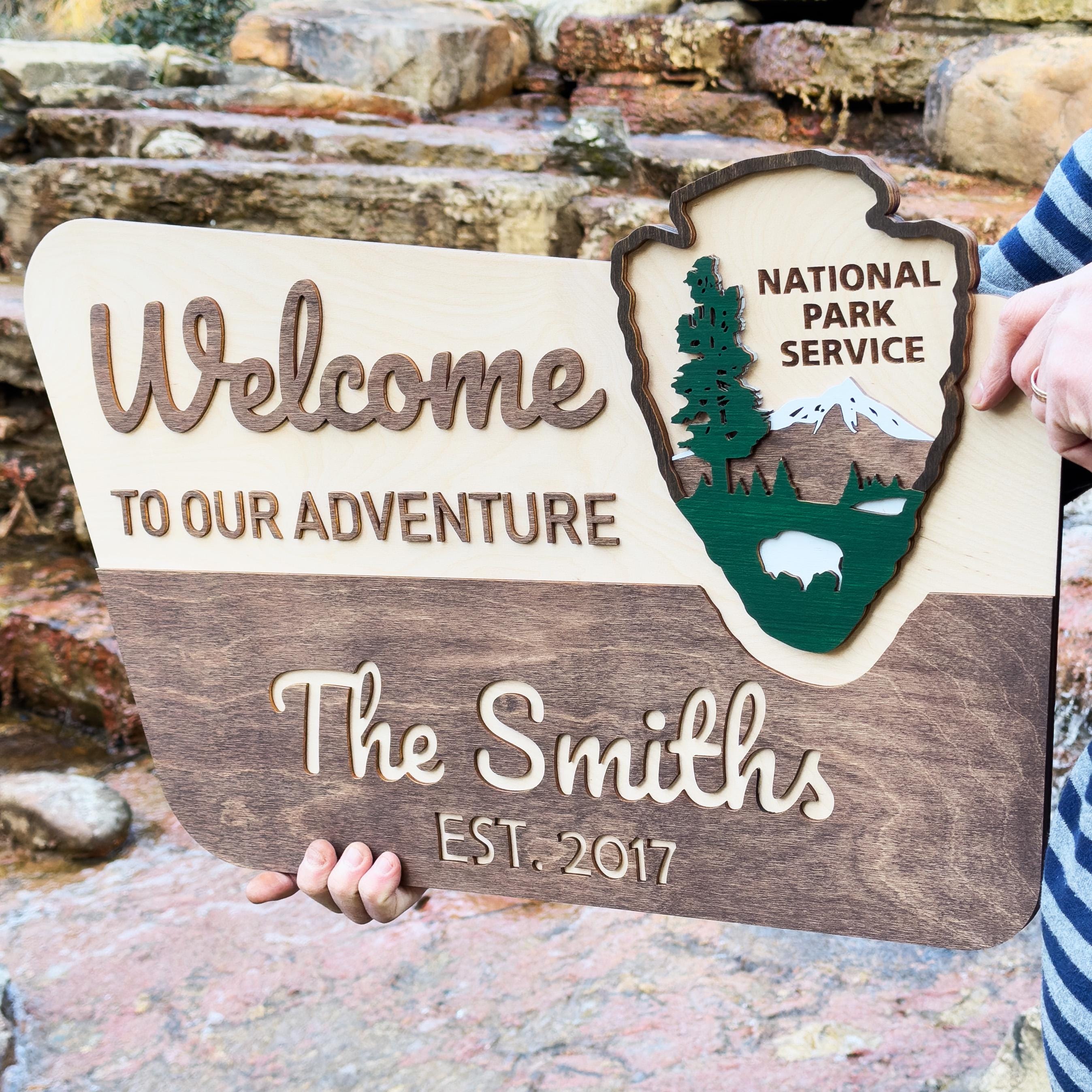 National Park Welcome Sign 3D, Personalized National Park Sign, NPS ...
