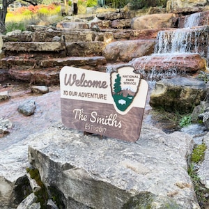 National Park Welcome Sign 3D, Personalized National Park Sign, NPS ...
