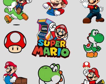 Super Mario PNG Bundle for Cricut and Sublimation, Mario Cut Files, Mario Clipart, Super Mario ...