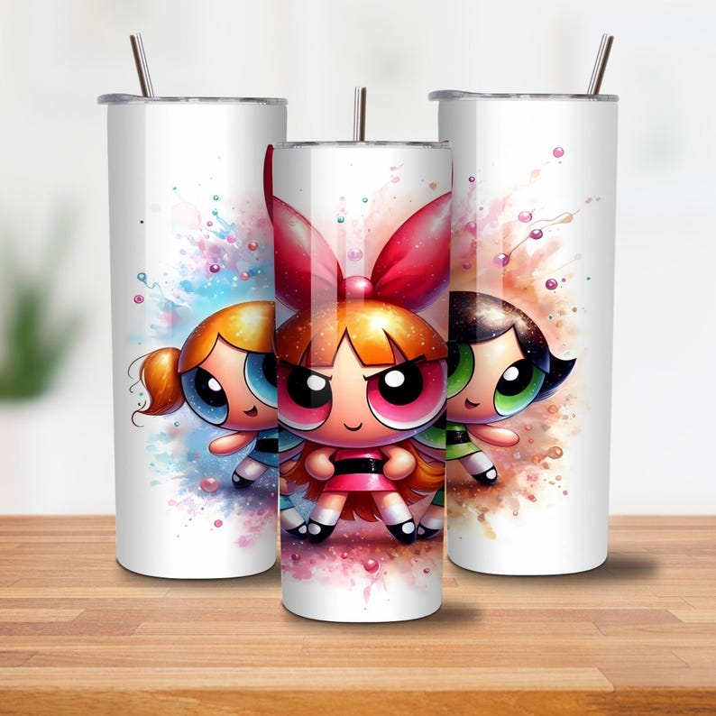 Powerpuff Girl Digital Png, Cartoon Wrap, Instant Digital Cartoon ...