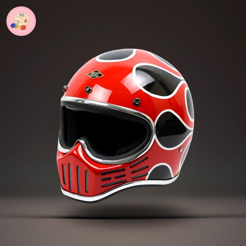 Custom Retro Full Face Flame Helmet Custom M30 Custom Motorcycle Helmet ...