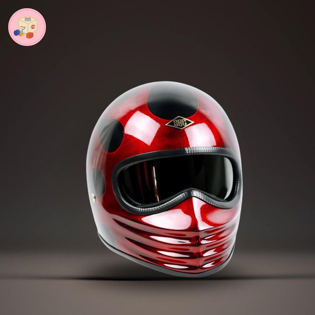 Custom Retro Flame Motorcycle Helmet Red & Black M30 Style - Etsy
