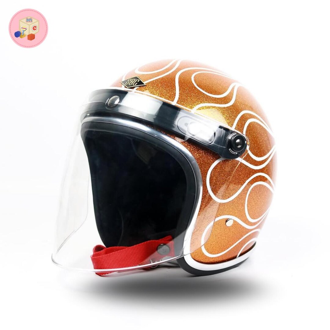 Custom Glitter Flame Motorcycle Helmet Slimhead 500TX Bobber Chopper - Etsy