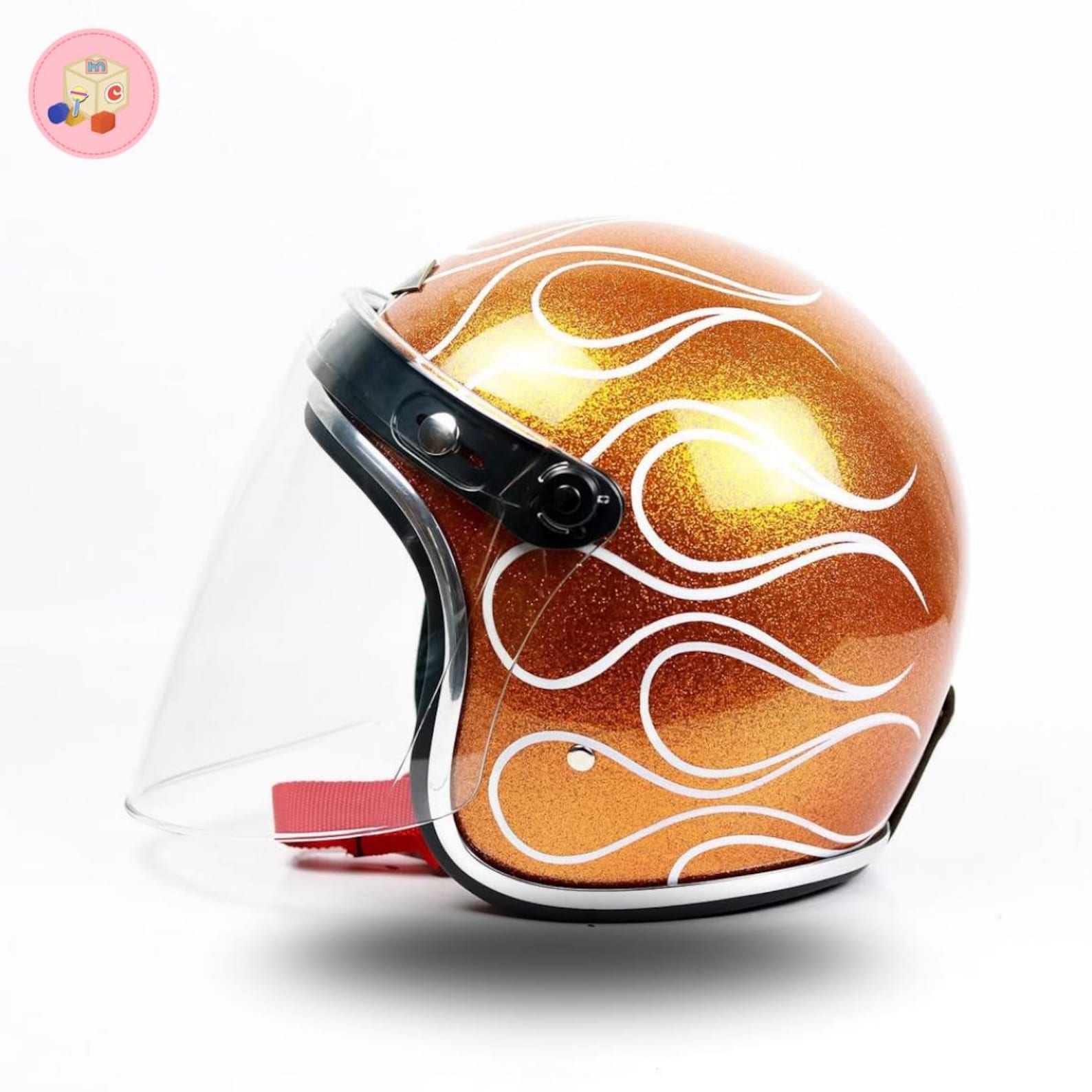 Custom Glitter Flame Motorcycle Helmet Slimhead 500TX Bobber Chopper - Etsy