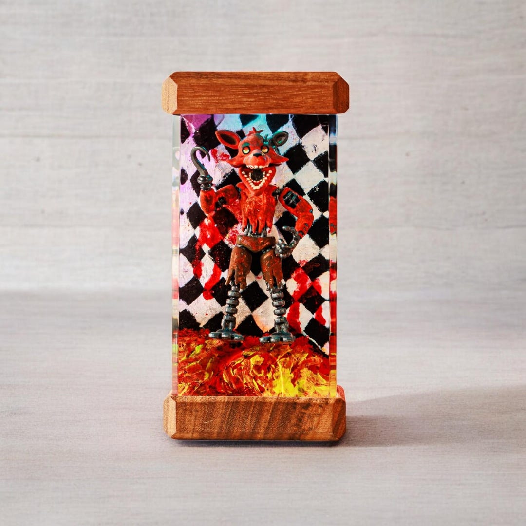 Red Fox Resin Lamp, Handmade Epoxy Light, Cute Forest Animal Decor ...