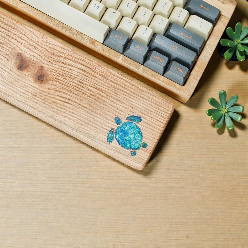 Custom Ash Wood Mechanical Keyboard Case With Wooden Wrist Rest – Clean ...