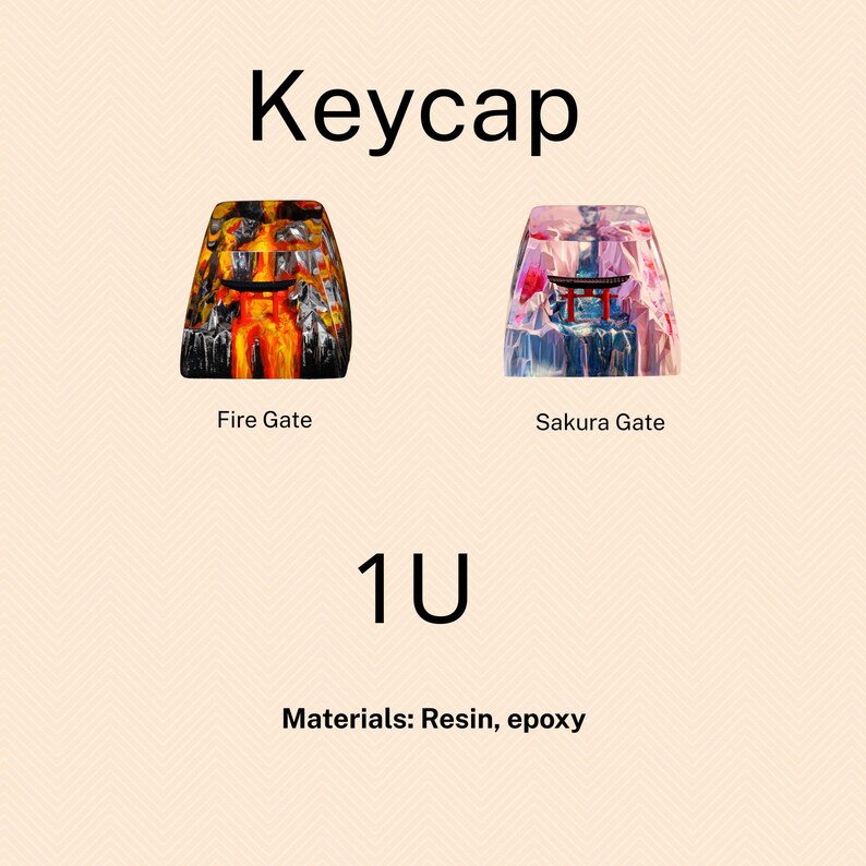 Resin Keycap – Fire Gate Theme | Artisan Handmade for Mechanical ...
