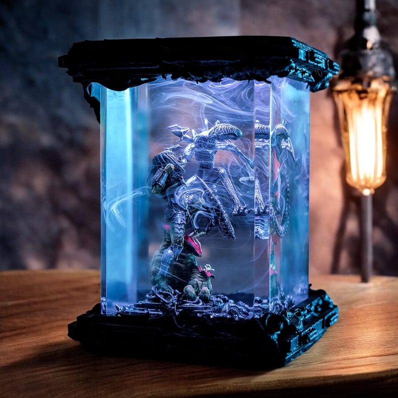 Alien Lamp With Resin Base, Sci-fi Horror Creature Light, Epoxy Night ...