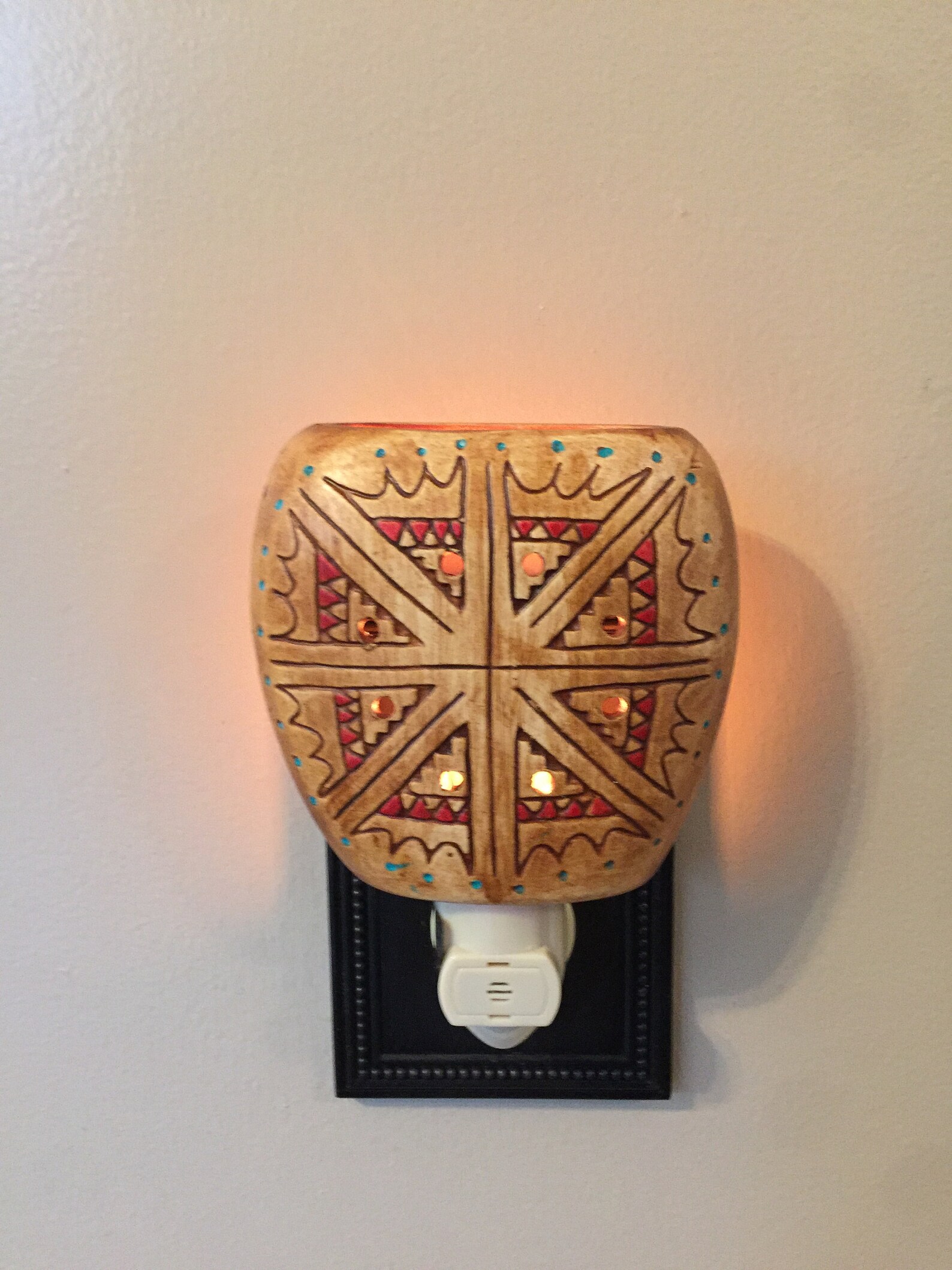 Southwestern Nite Light, Carved Rug Pattern Ceramic Nite Light ...