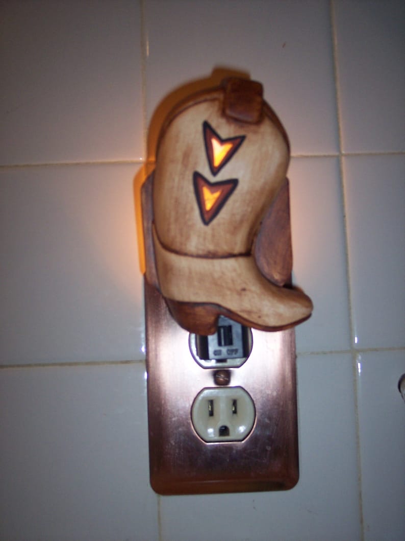 Cowboy Boot Night Light, Western Night Light, Custom Made Night Light ...