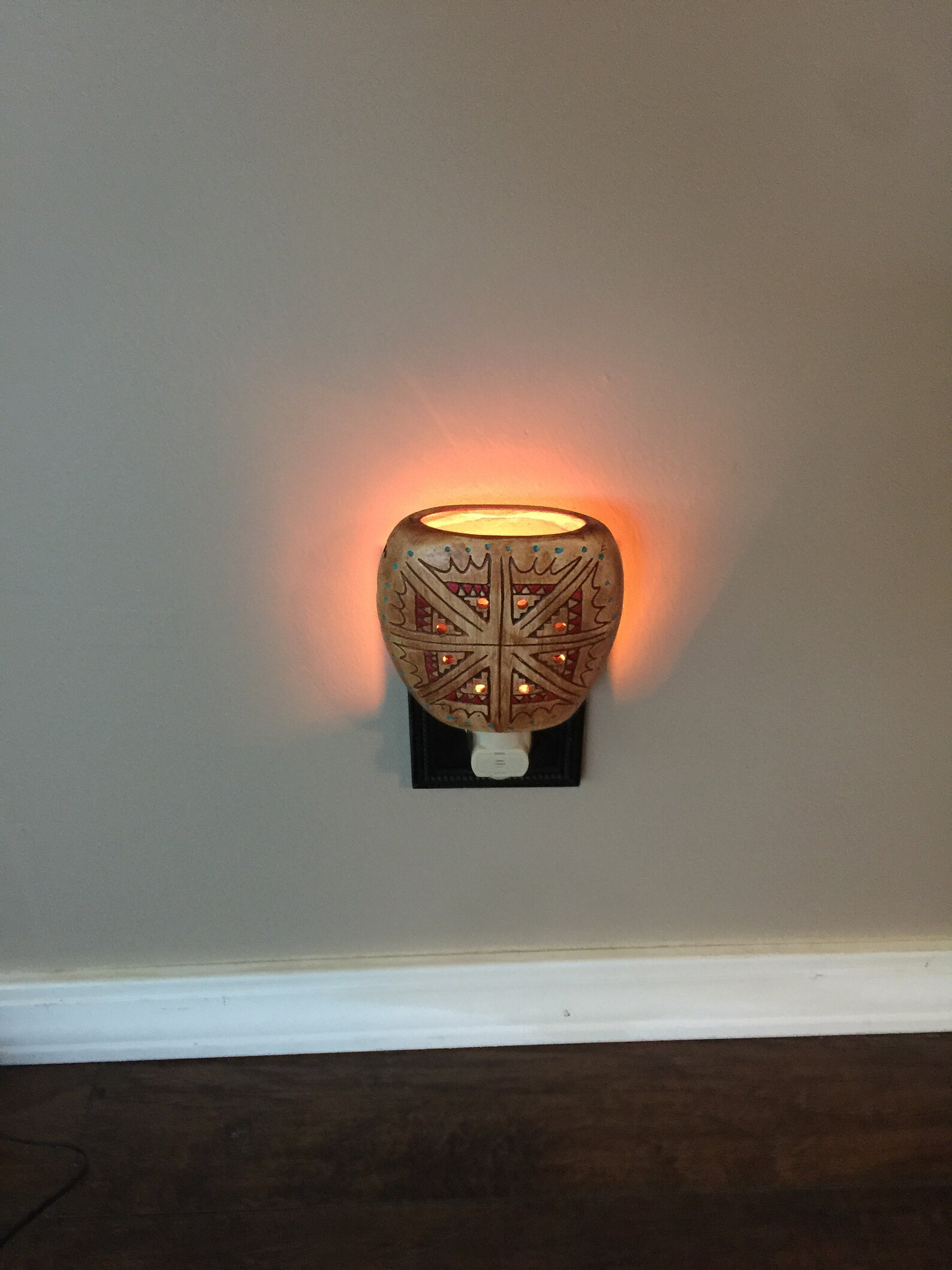 Southwestern Nite Light, Carved Rug Pattern Ceramic Nite Light ...