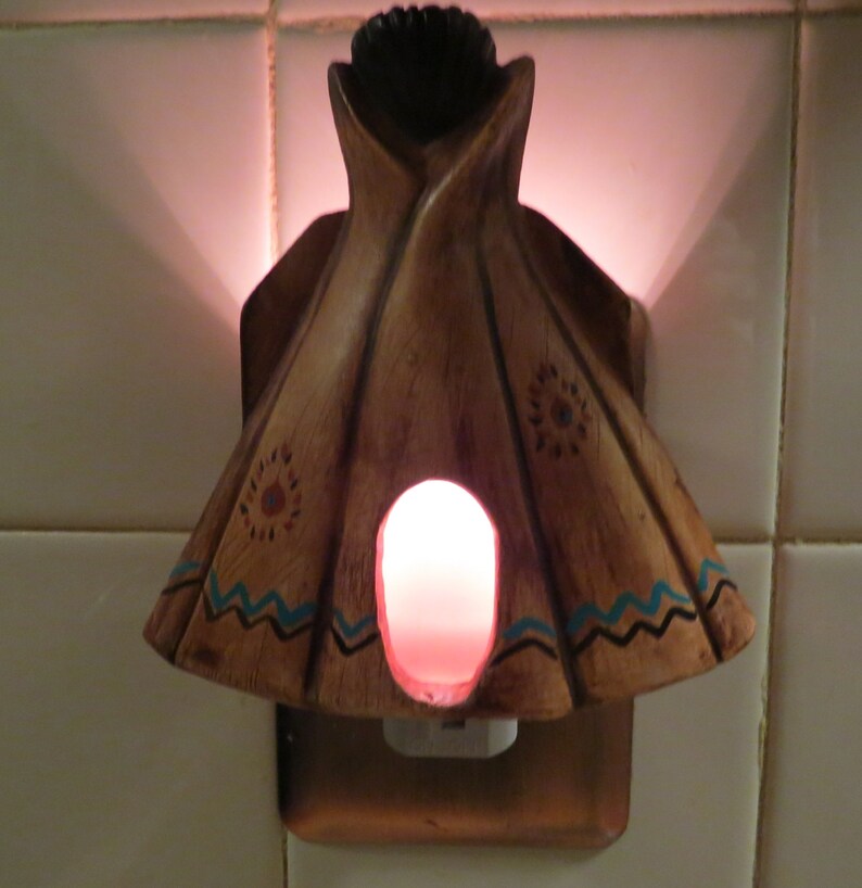Handmade Southwestern Teepee Night Light, Ceramic Sculpture - Etsy