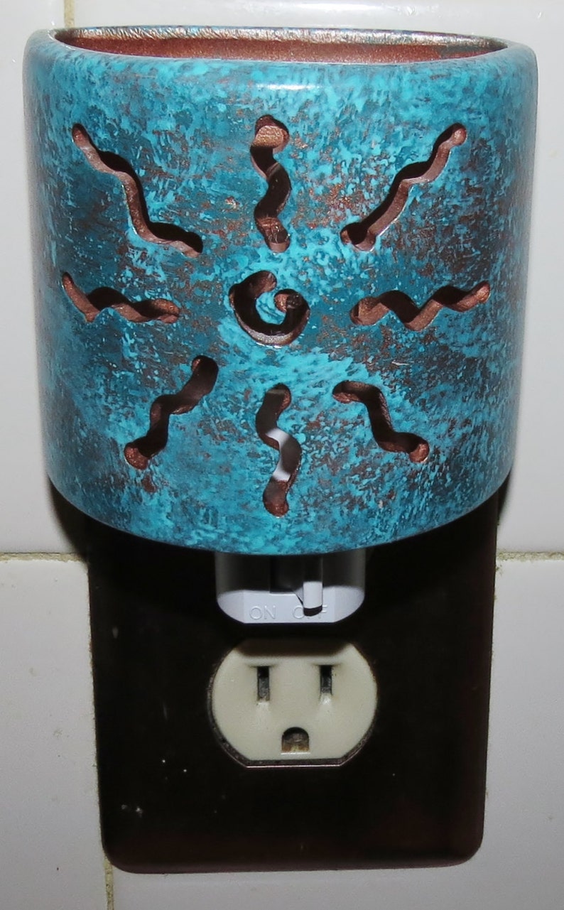 Southwestern Sun Night Light, Patina Turquoise Sun Nite Lite, Rustic ...