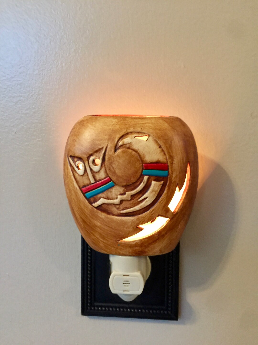 Southwestern Night Light, Native American Eagle Carved Design Night ...