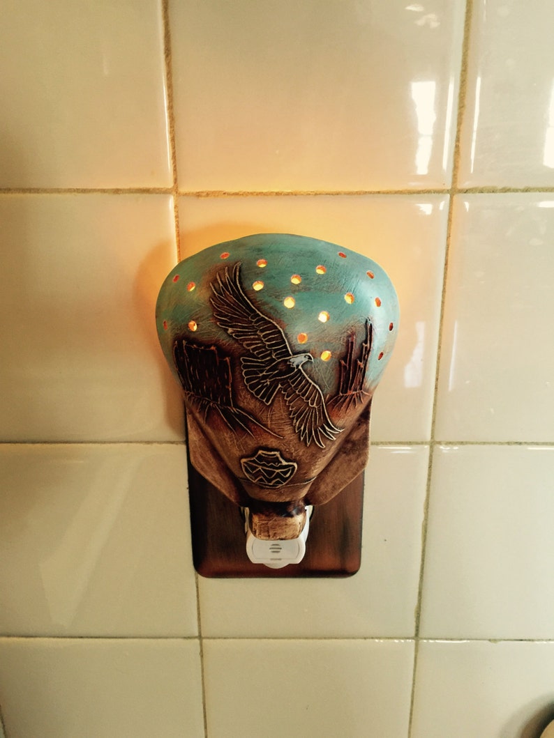 Handmade Southwestern Night Light, Bald Eagle, Desert Scene - Etsy