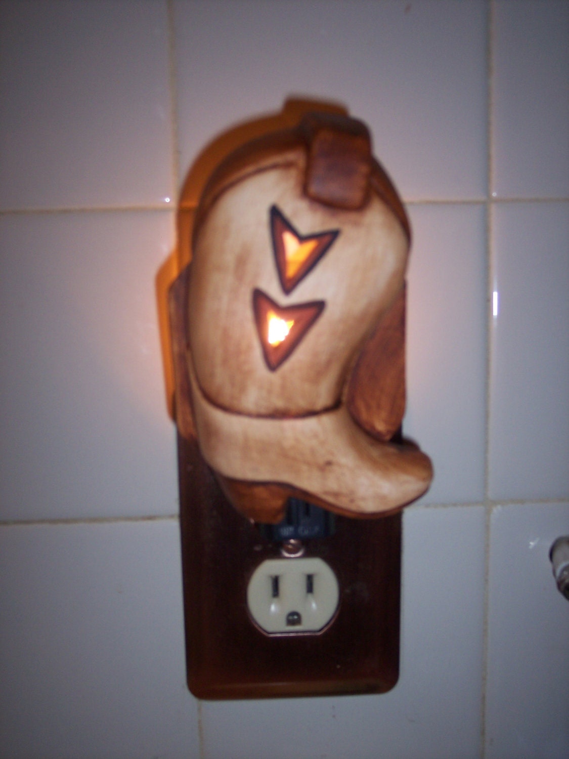 Handmade Ceramic Cowboy Boot Night Light, Rustic Western Decor - Etsy