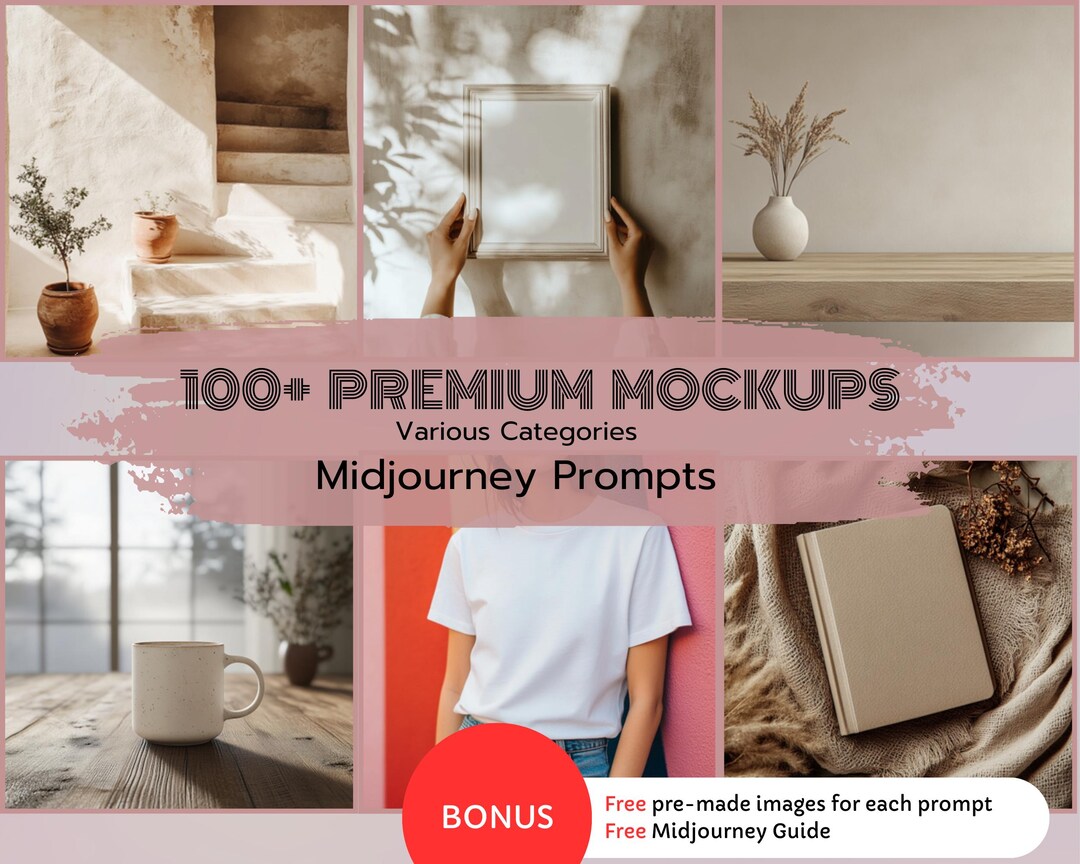 100+ Creative Mockup Design Prompts - Midjourney AI Bundle for Stunning ...
