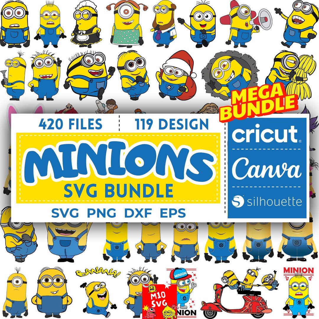 Minions Svg Bundle, Minions Png Bundle, Minions Clipart, Layered SVG ...