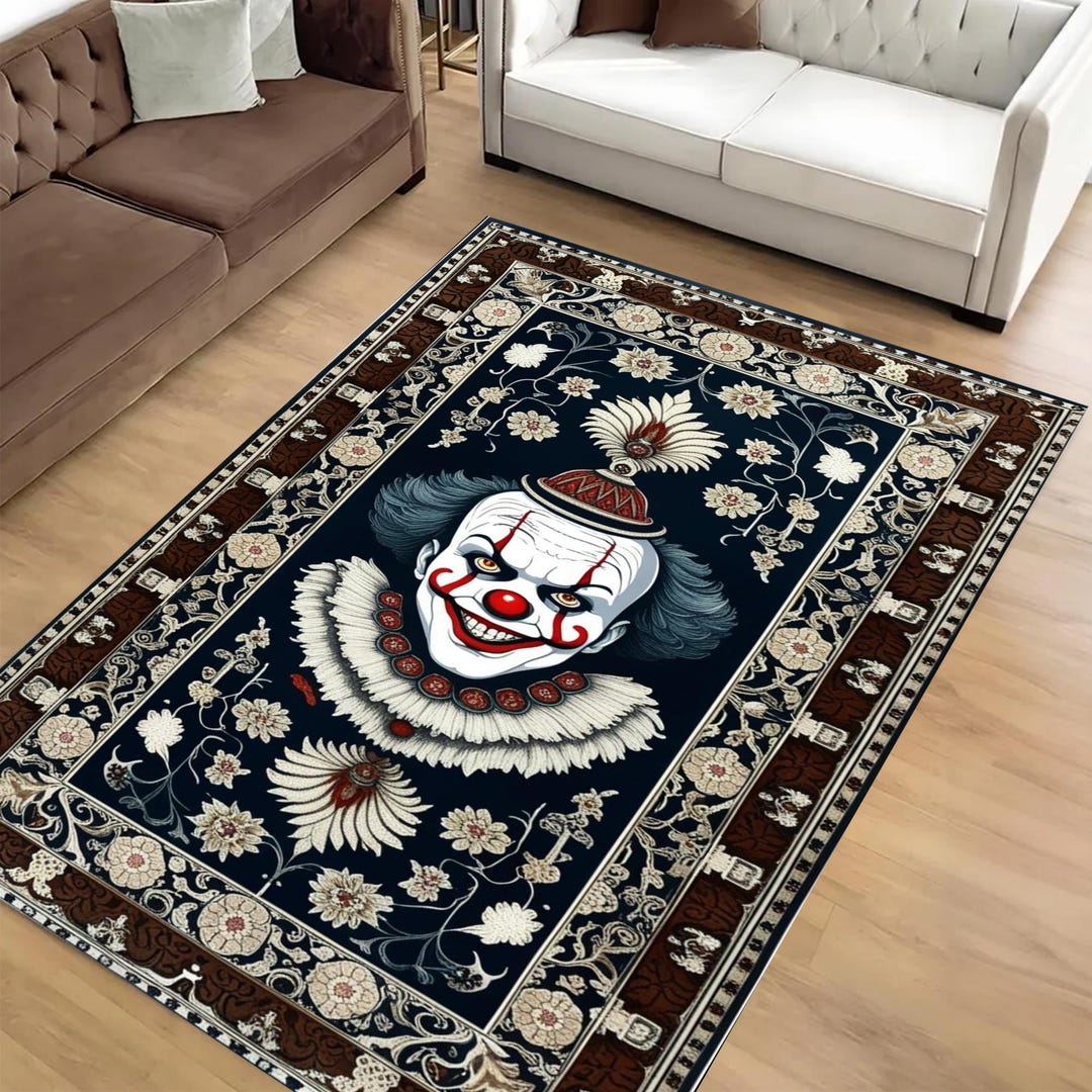 Vintage Horror Clown Rug: A Must-have for Whimsically Dark Interiors - Etsy