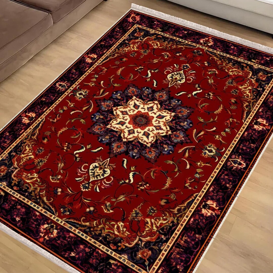Medieval Rug|dark Red Burgundy Anatolian Area Rug|oriental Turkish Rug ...