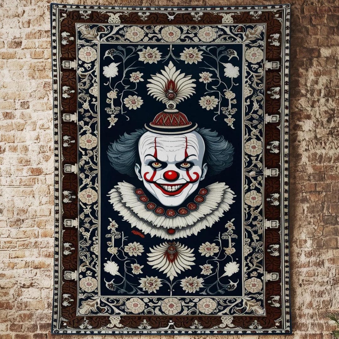 Clown Tapestry for Gothic Decor, Goth Clown Tapestry for Dark Academia ...