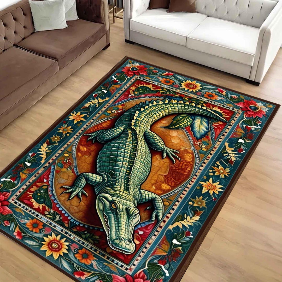 Funky Crocodile Area Rug Scary yet Stylish Home Decor Accent - Etsy