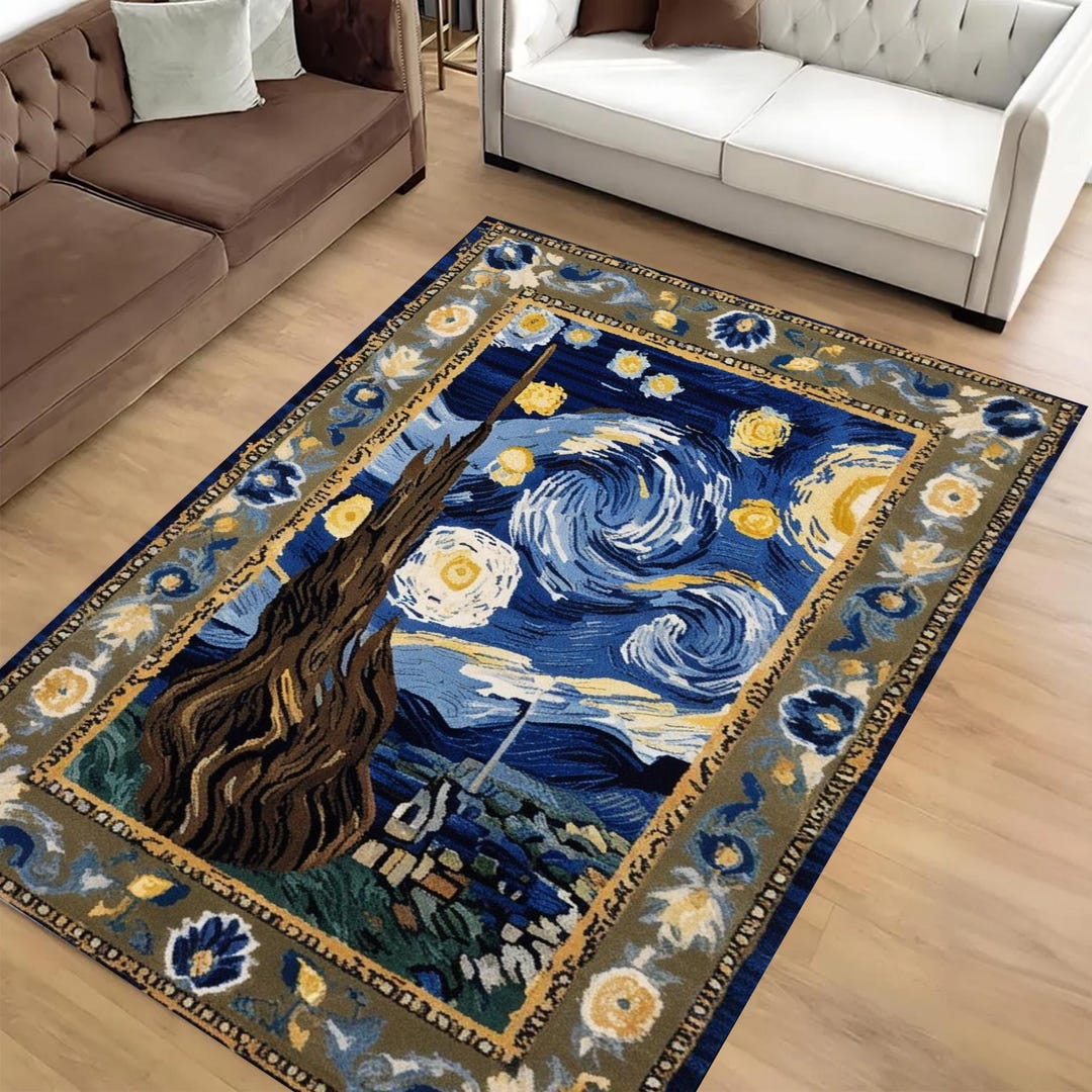 The Starry Night Rug, Vincent Van Gogh Famous Painting, the Starry ...