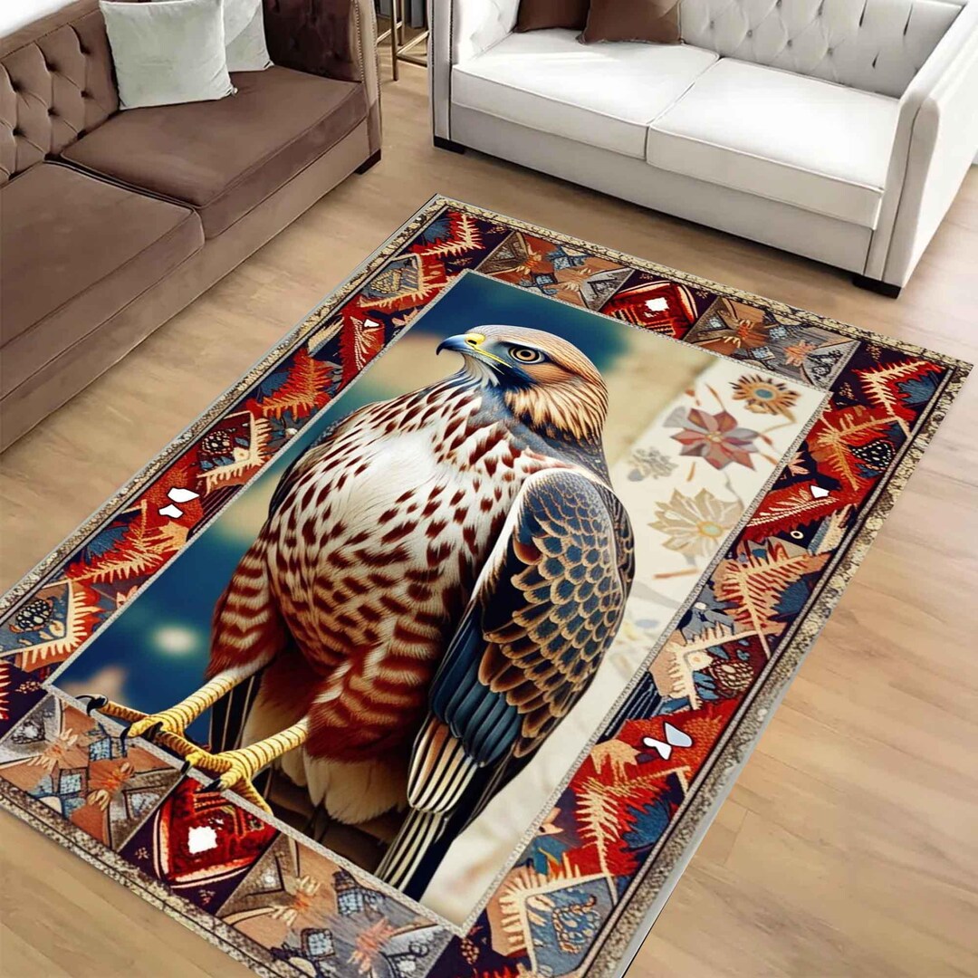 Native American-inspired Hawk Rug Whimsical Country Home Accent - Etsy