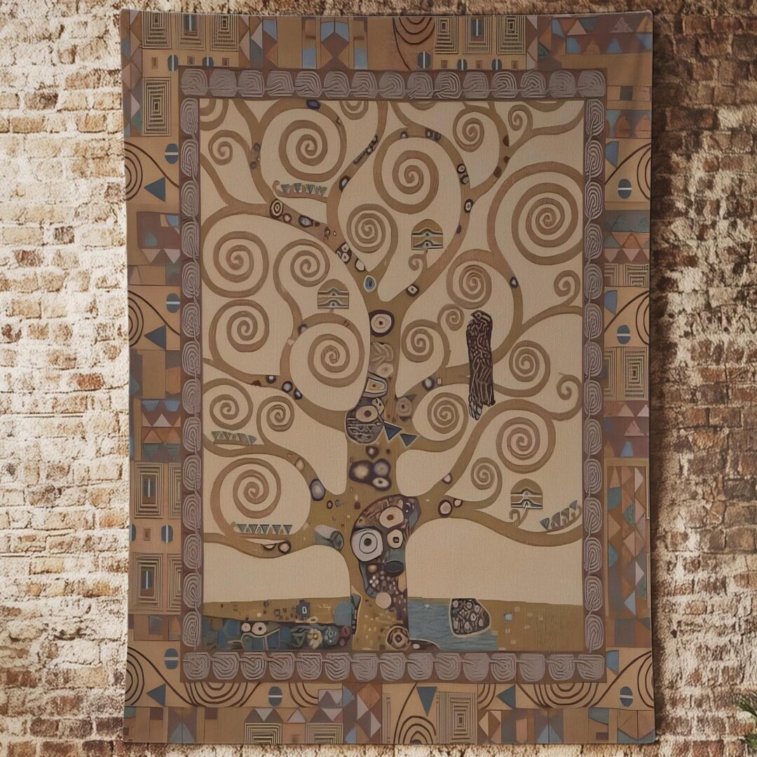 Gustav Klimt Tree of Life Belgian Tapestry, Vintage Wall Hanging ...