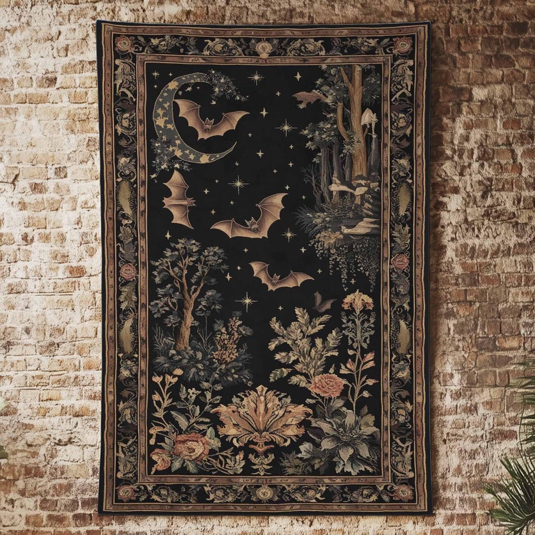 Dark Academia Mystic Bat Tapestry Woodland Gothic Victorian Decor ...