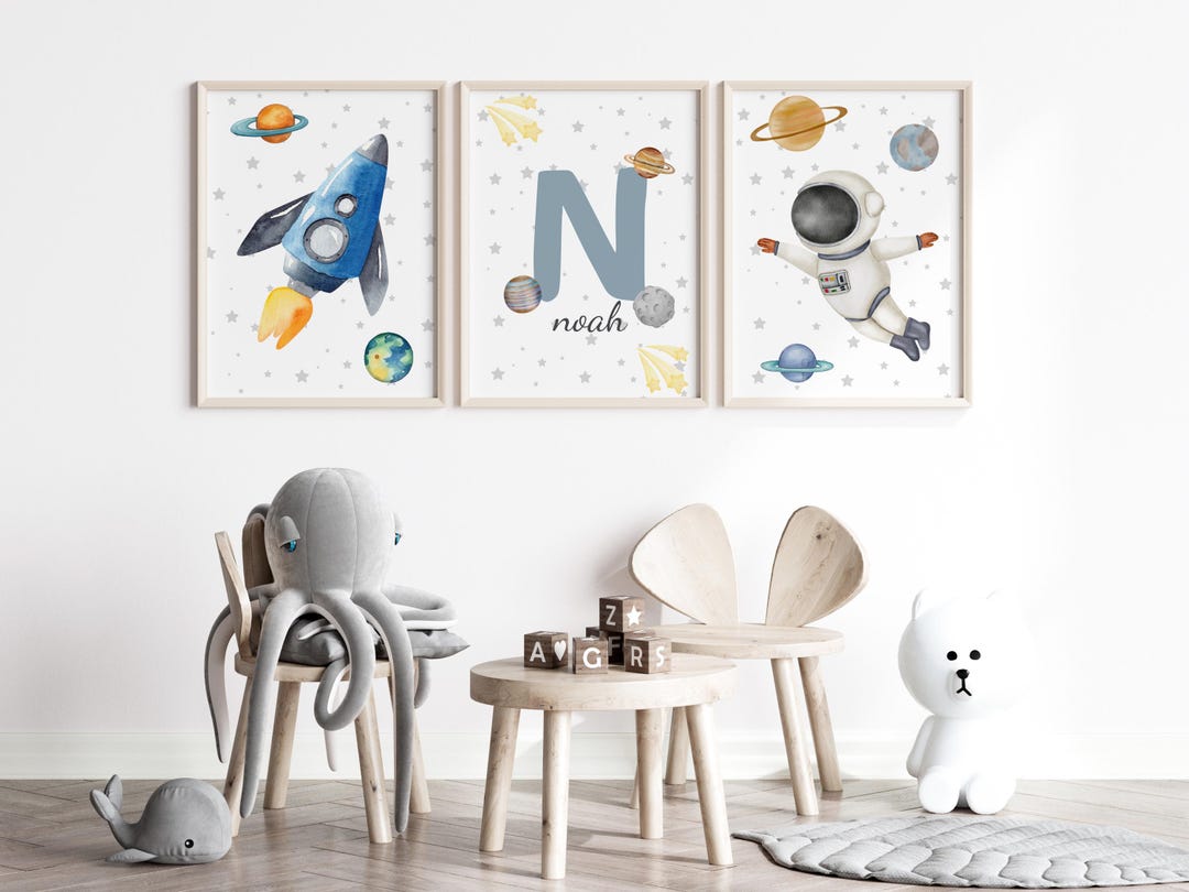 Personalized Planets Wall Art for Kids Custom Name Digital Download ...