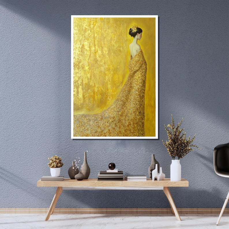 Gustav Klimt Gold Lady Portrait Canvas Painting – Elegant Wall Art With ...