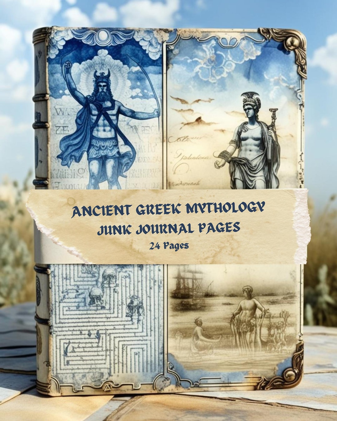 Ancient Greek Mythology Junk Journal Pages, Digital Download, Mythical ...