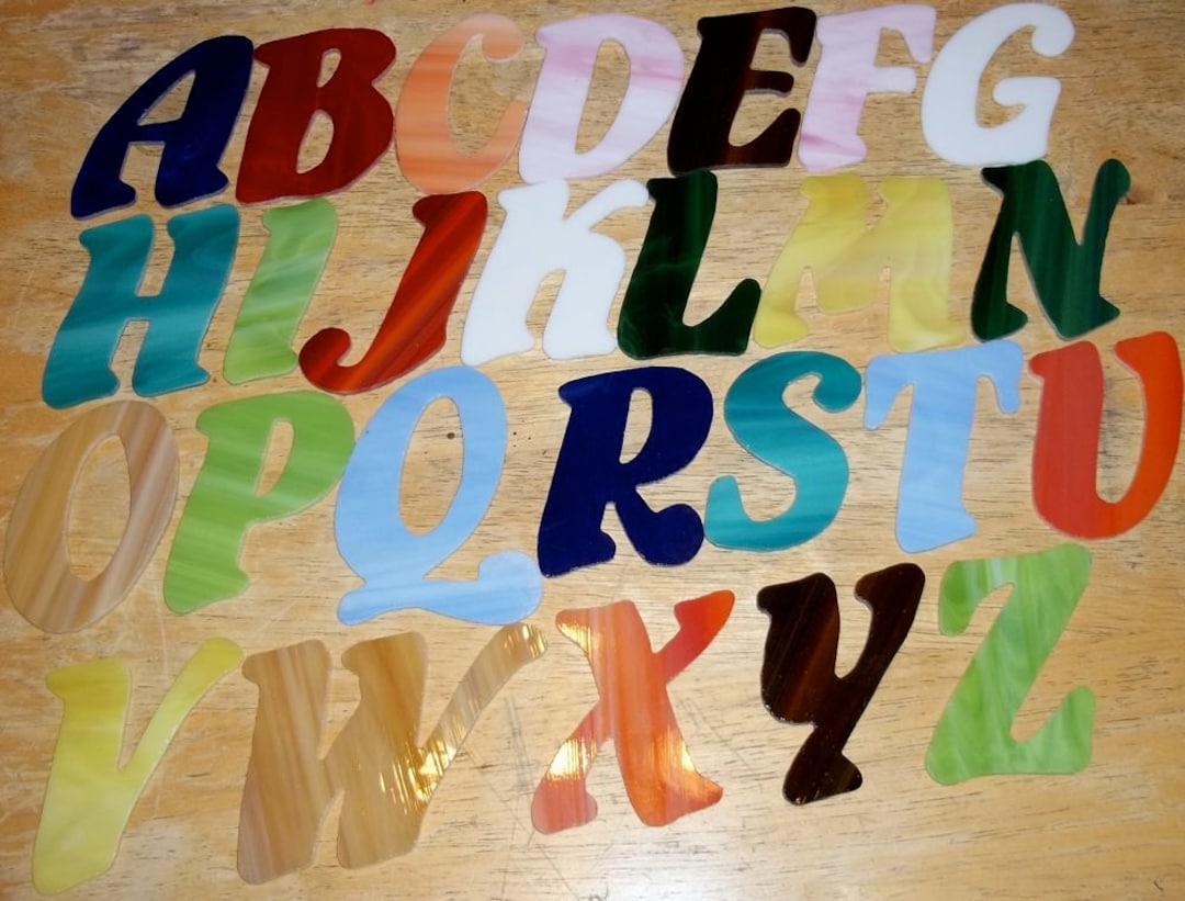 Stained Glass Letters and Numbers 2.5" - Etsy