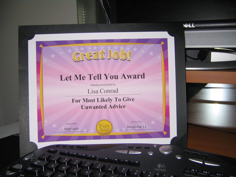 101 Funny Award Certificates - Etsy